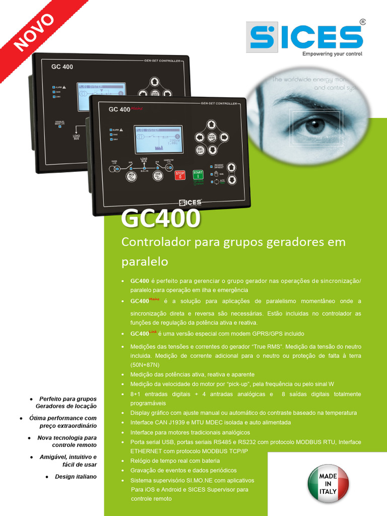 GC400. Controlador para Grupos Geradores em Paralelo | PDF | Interface ...