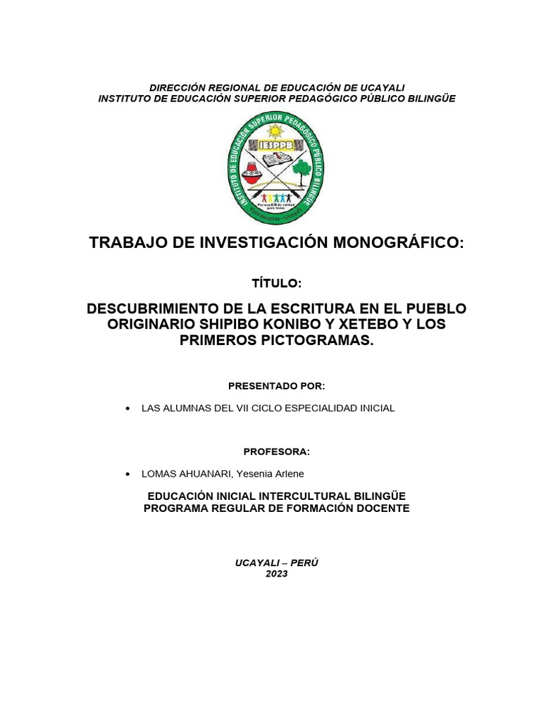Escritura y Pictogramas Shipibo-Konibo | PDF | Escritura | Aprendizaje