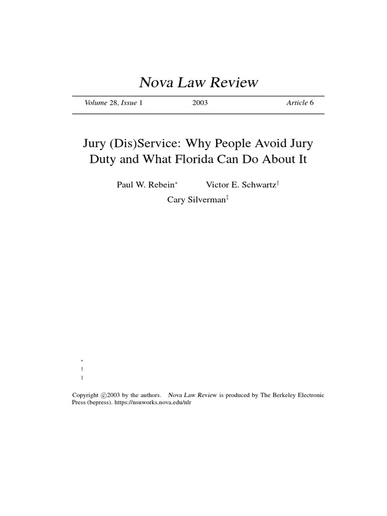 Jury (Dis) Service - Why People Avoid Jury Duty and What Florida Ca ...