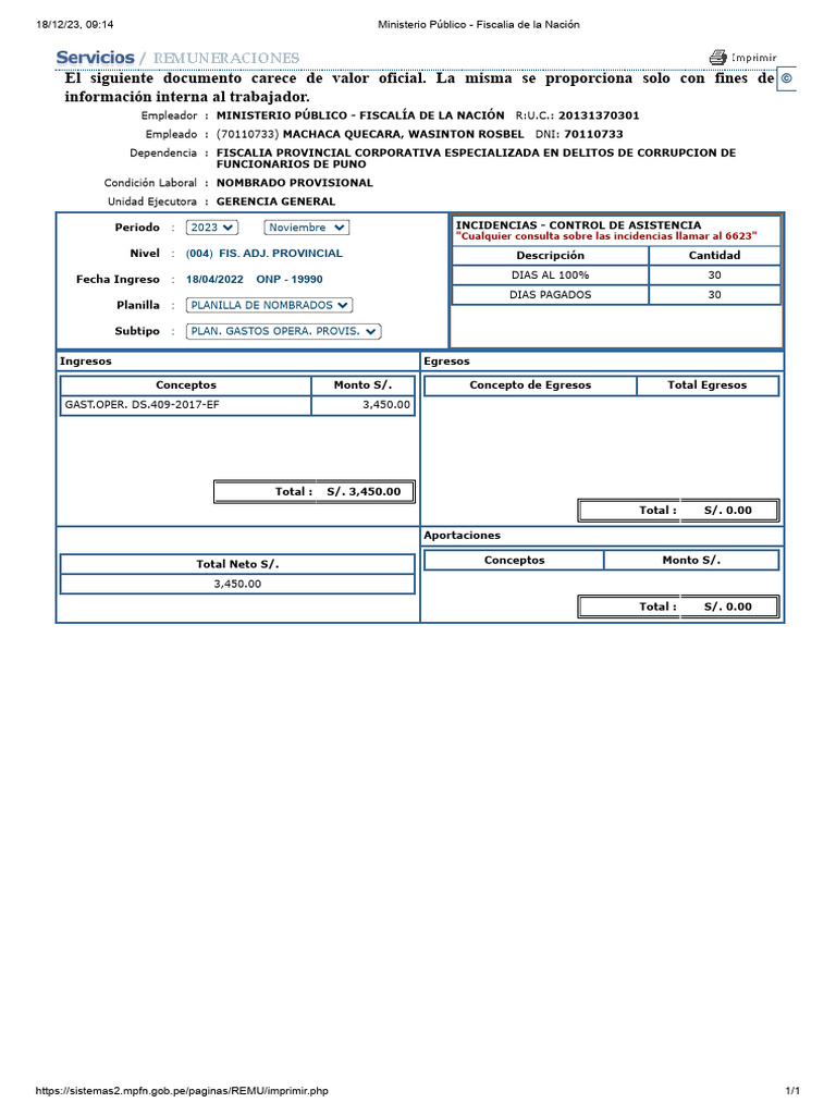 El Siguiente Documento Carece de Valor Oficial. La Misma Se Proporciona ...