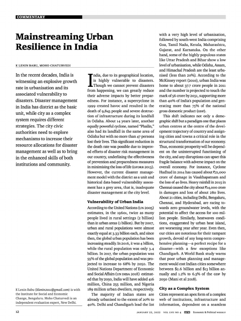 Urban Resilience | PDF