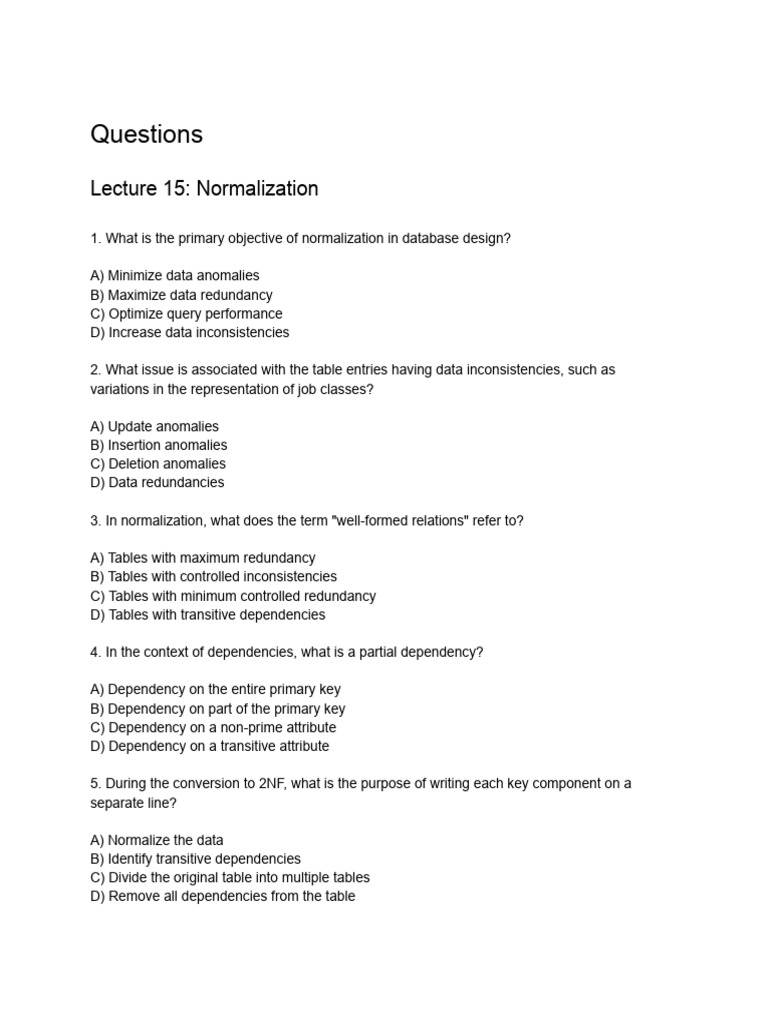 Database Normalization and SQL Concepts | PDF | Database Transaction ...