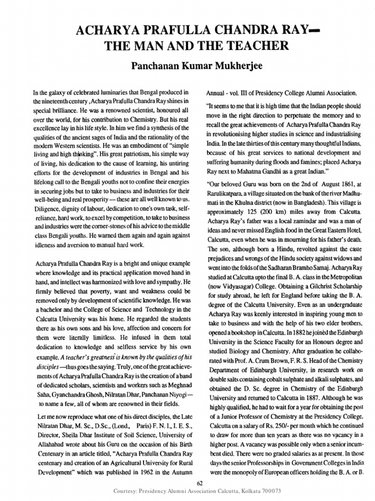 Nostalgia - 14acharya Prafulla Chandra... (OCR View) - N1817-1920C13 | PDF | Physical Sciences ...