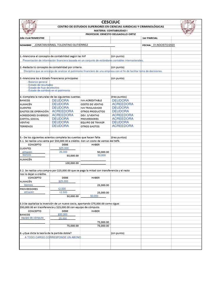 Examen Conta | PDF | Contabilidad | Industrias de servicio