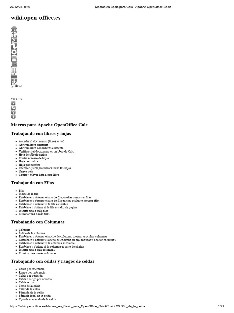 Macros en Basic para OpenOffice Calc | PDF | Software | Ingeniería de software