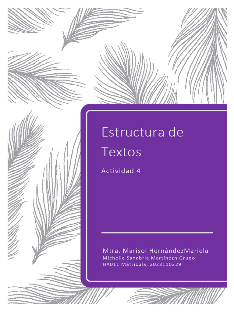 Estructura de Textos, Actividad 4 | PDF