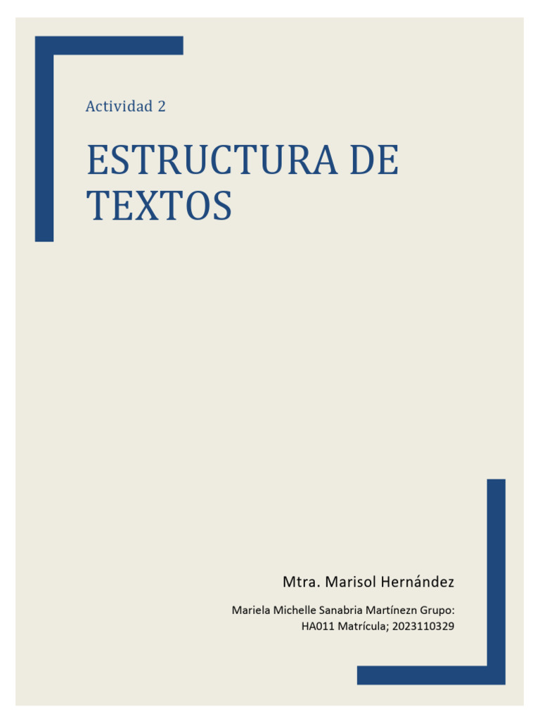 Estructura de Textos, Actividad 2 | PDF