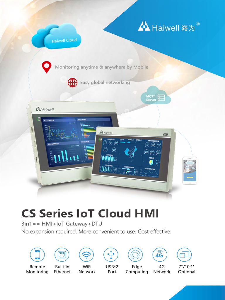 Haiwell CS Series IoT Cloud HMI Catalog | PDF | Cloud Computing | Scada