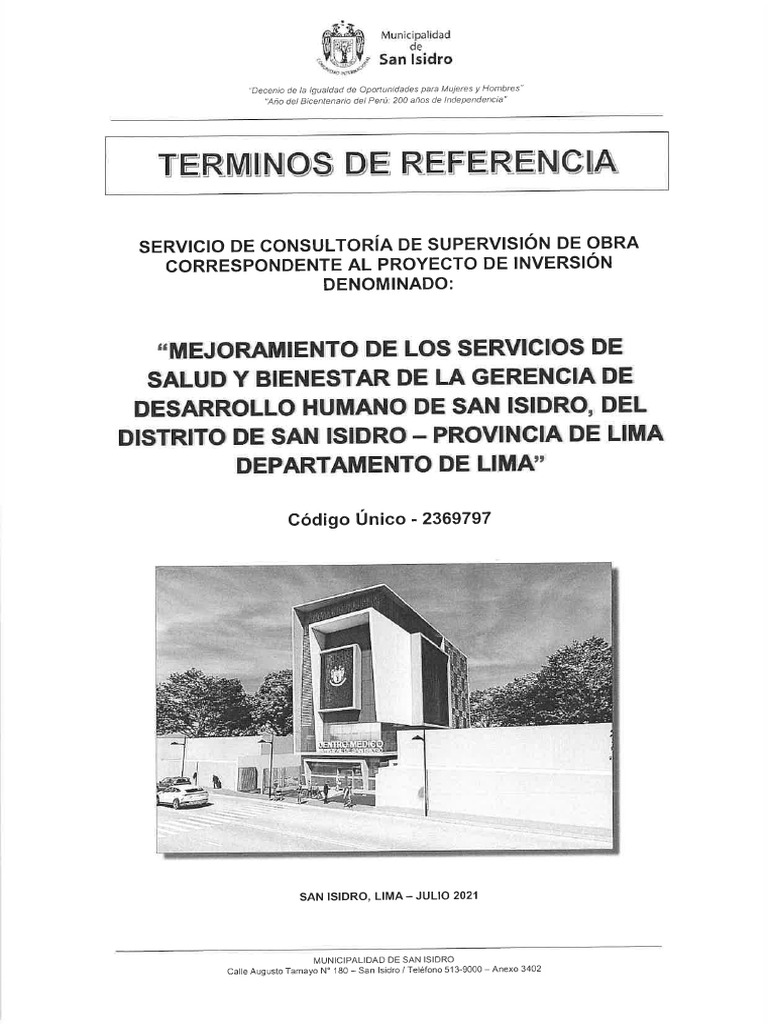 TDR Supervision de Obra - Rev001 | PDF