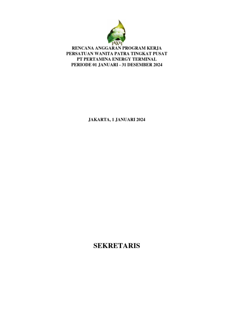 Rencana Anggaran PWP 2024 | PDF