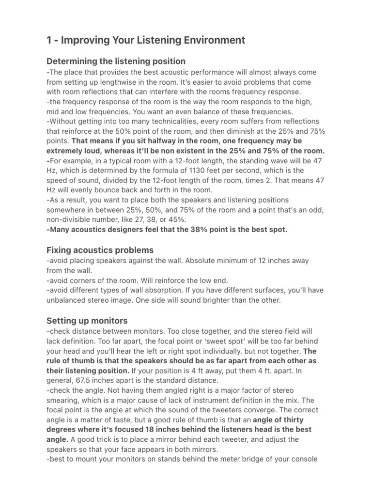 1 - Improving Your Listening Environment | PDF | Loudspeaker | Sound