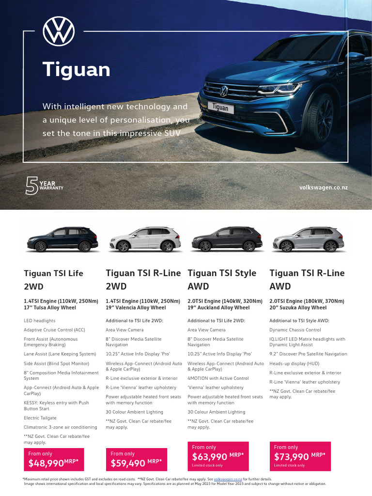 Volkswagen Tiguan Brochure | Download Free PDF | Off Road Vehicles | Wheel