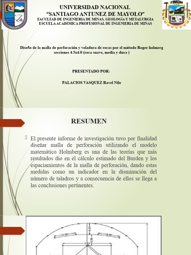 Diseño de Malla Con Metodo de Holmberg | Descargar gratis PDF | Perforación | Perforar