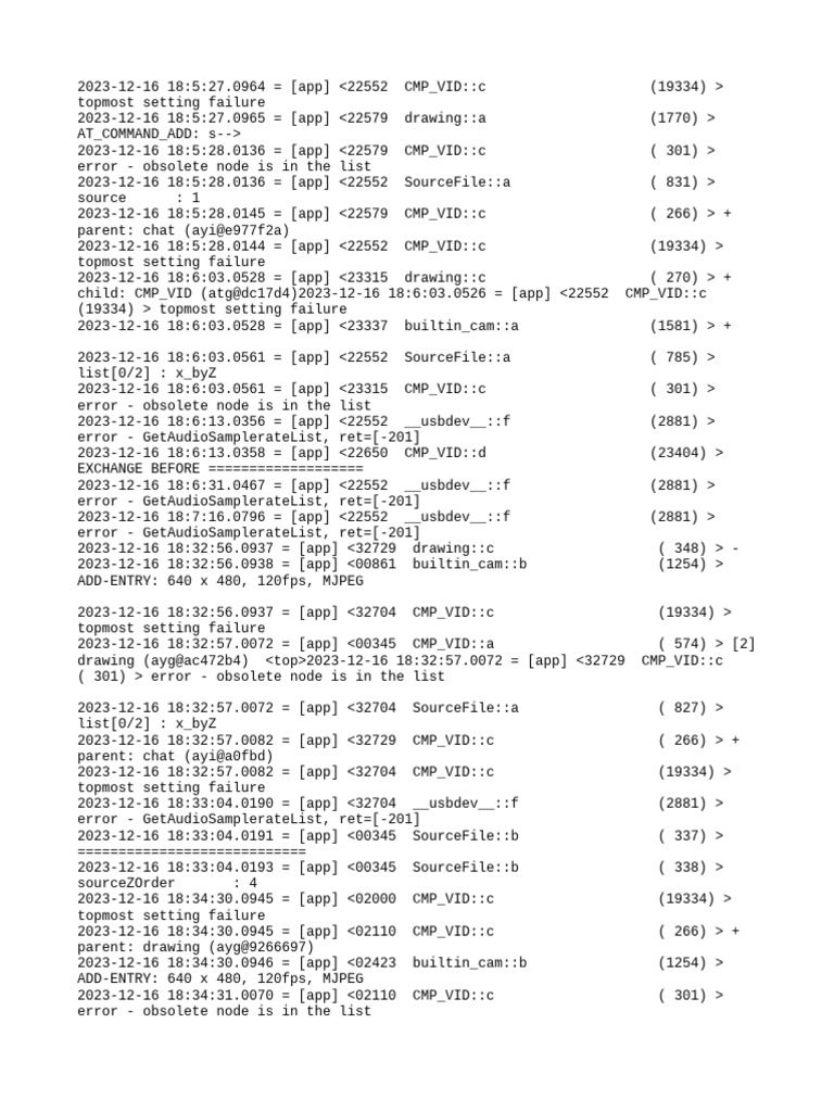 Usb Cam Log | PDF