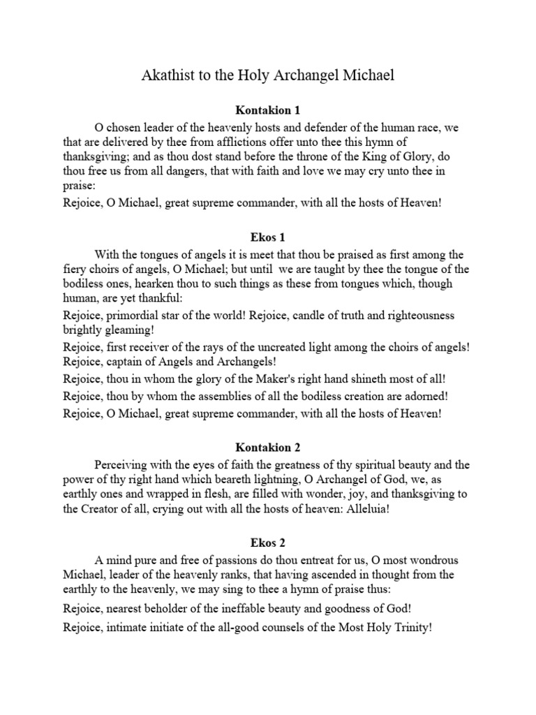 Akathist Angel Archangel Michael | PDF | Angel | Glory (Religion)