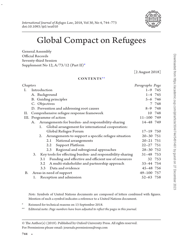 Global Compact in Refugees | PDF | Refugee | United Nations