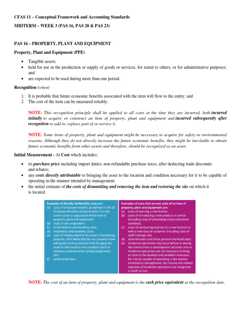 CFAS 11 - Conceptual Framework and Accounting Standards Midterm - Week ...