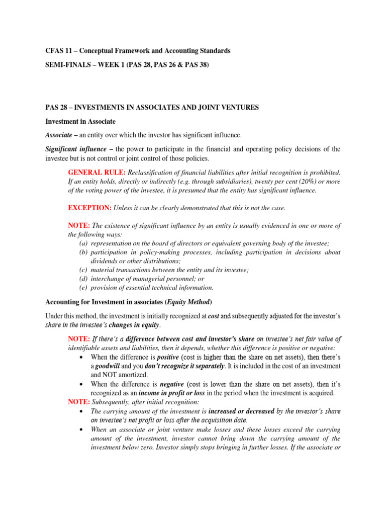 PAS 28, 36 and 38 | PDF