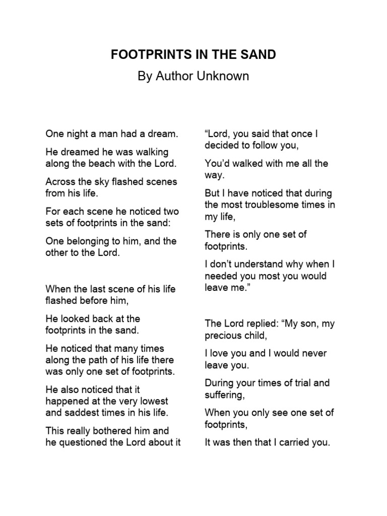 Footprints in The Sand | PDF