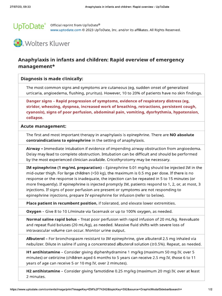 Anaphylaxis in Infants and Children Rapid Overview of Emergency ...