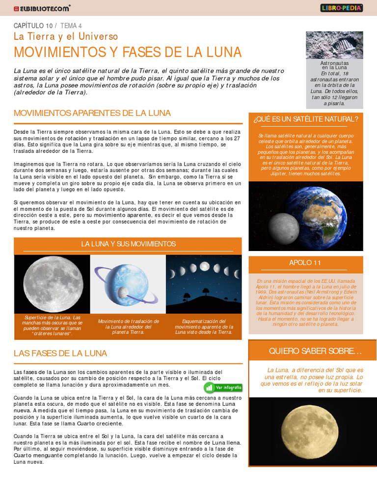 Movimientos Y Fases de La Luna | Descargar gratis PDF | Luna | Marea