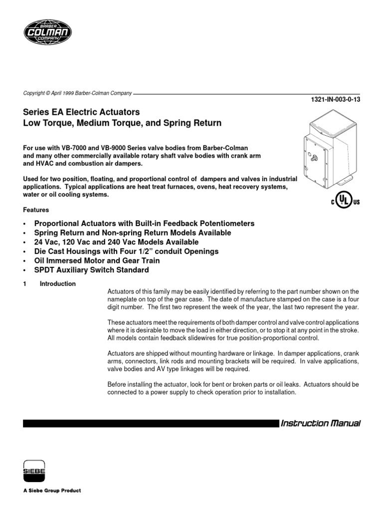 Series EA Electric Actuators Low Torque, Medium Torque, and Spring ...