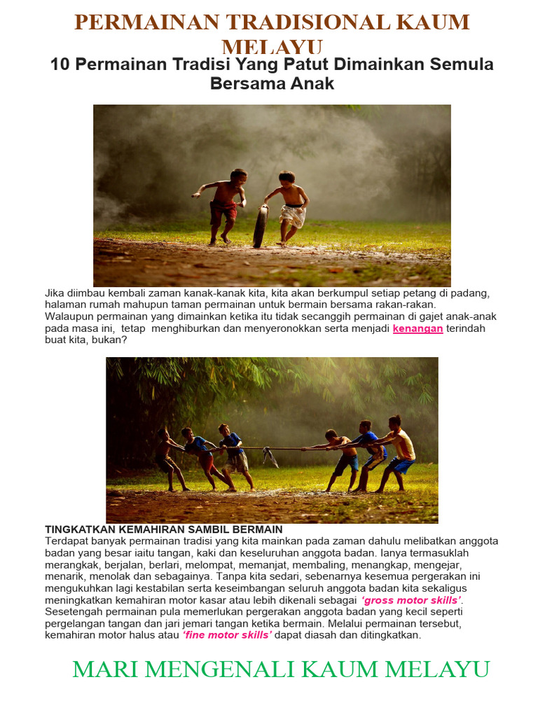 PERMAINAN Tradisional MELAYU | PDF | Olahraga & Rekreasi