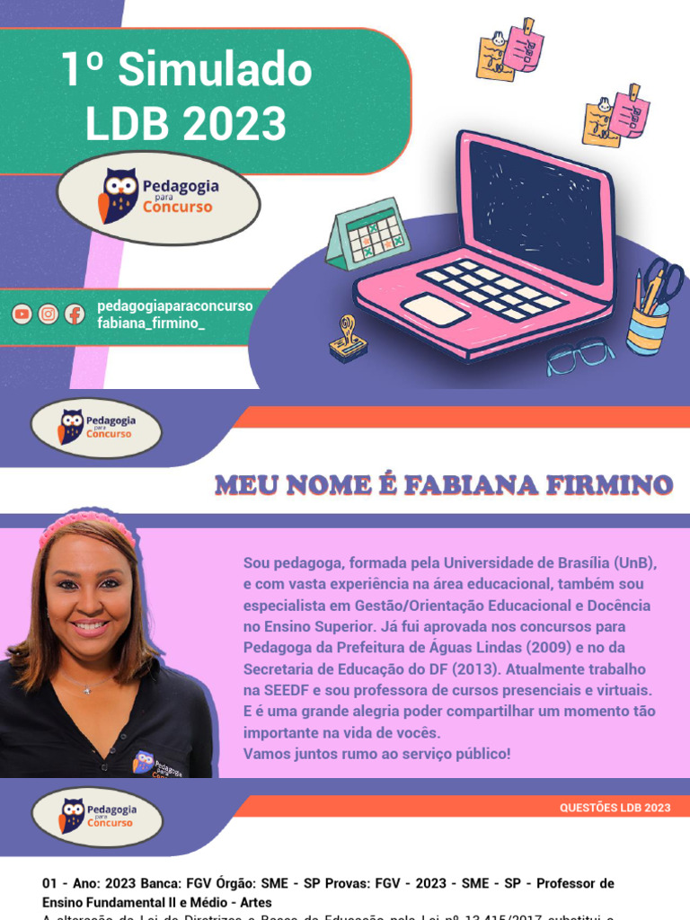 Slides Simulado LDB 2023 | PDF