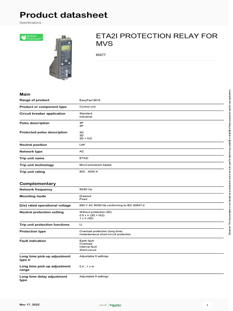 ACB (Air Circuit Breaker) - EasyPact MVS - 65577 | PDF