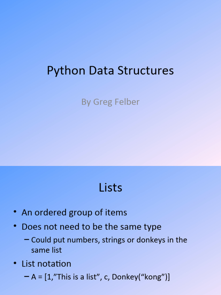 GF Python Data Structures | PDF | Function (Mathematics) | Sequence GF Python Data Structures | PDF | Function (Mathematics) | Sequence