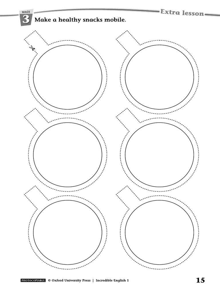 Incredible English 2nd Ed 1 Cutout 04 Healthy Snacks | PDF
