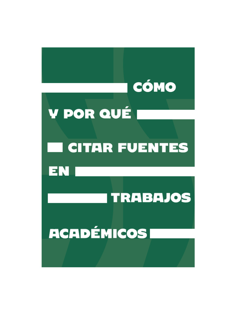 Libro Cómo y Por Qué Citar Fuentes en Trabajos Académicos | PDF ...