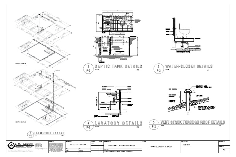 Water-Closet Details Septic Tank Details: Isometric Layout | PDF