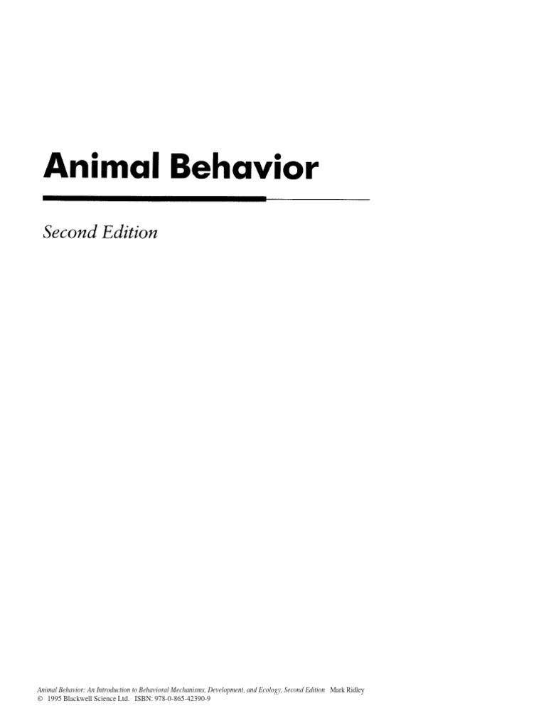 Mark Ridley - Animal Behavior - An Introduction To Behavioral ...