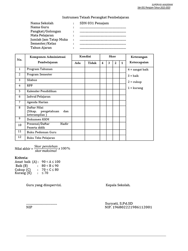 F.4. Instrumen Telaah Perangkat Pembelajaran | PDF F.4. Instrumen Telaah Perangkat Pembelajaran | PDF