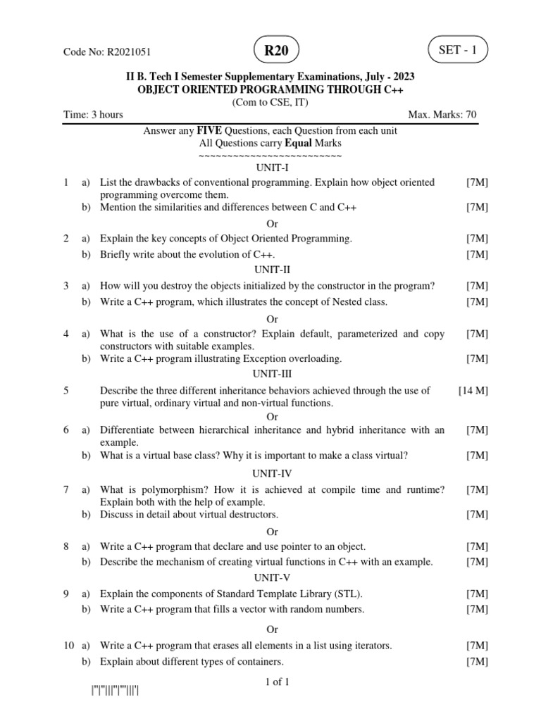 Object Oriented Programming Through C July 2023 Pdf C Models Of Computation