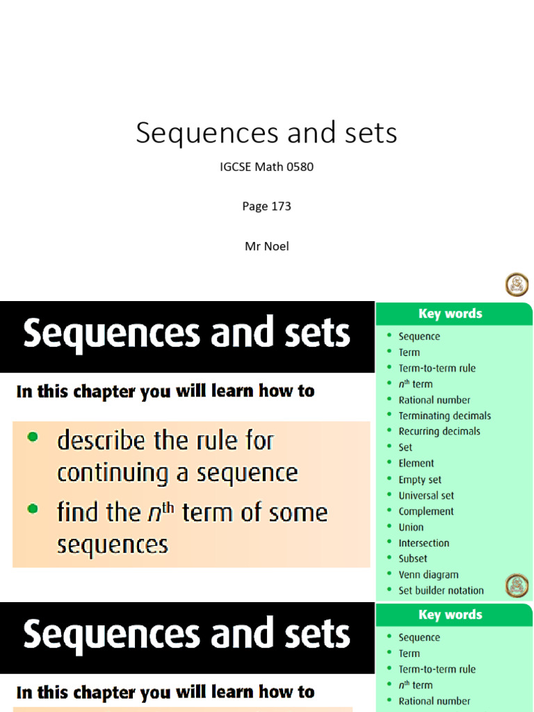 Sequences and Sets | PDF