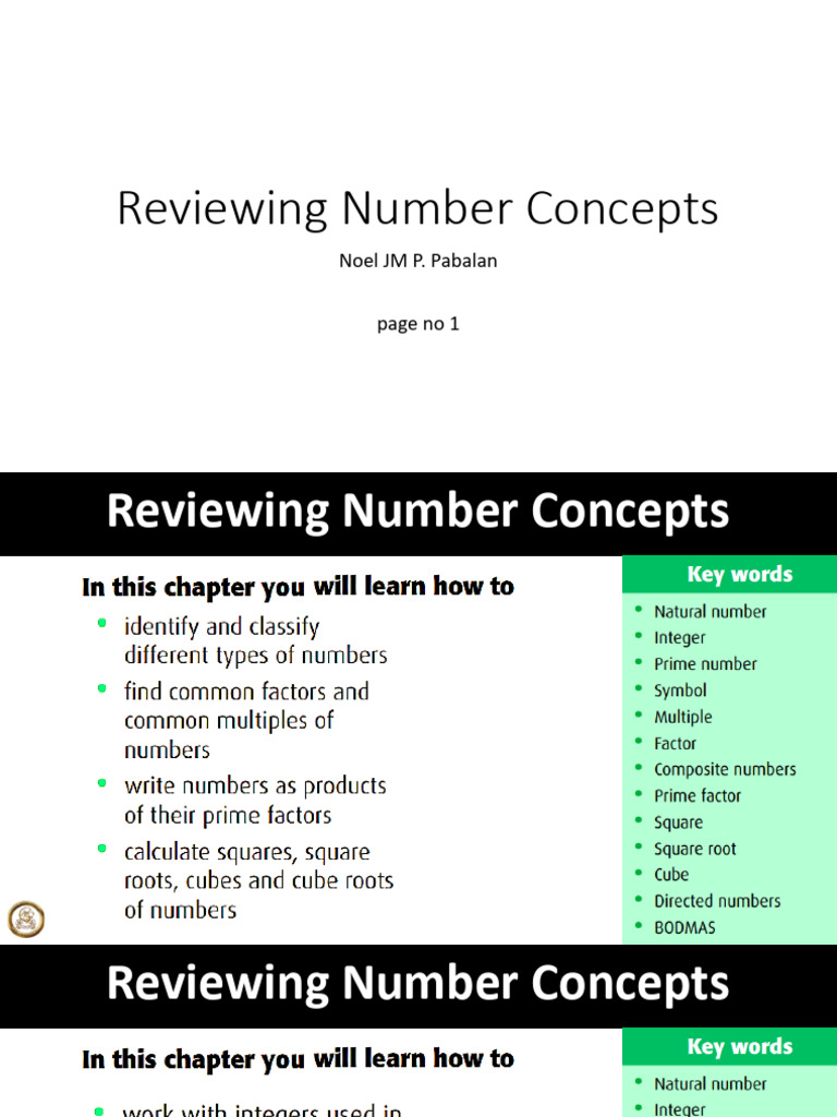 Reviewing Number Concepts | PDF | Numbers | Rational Number
