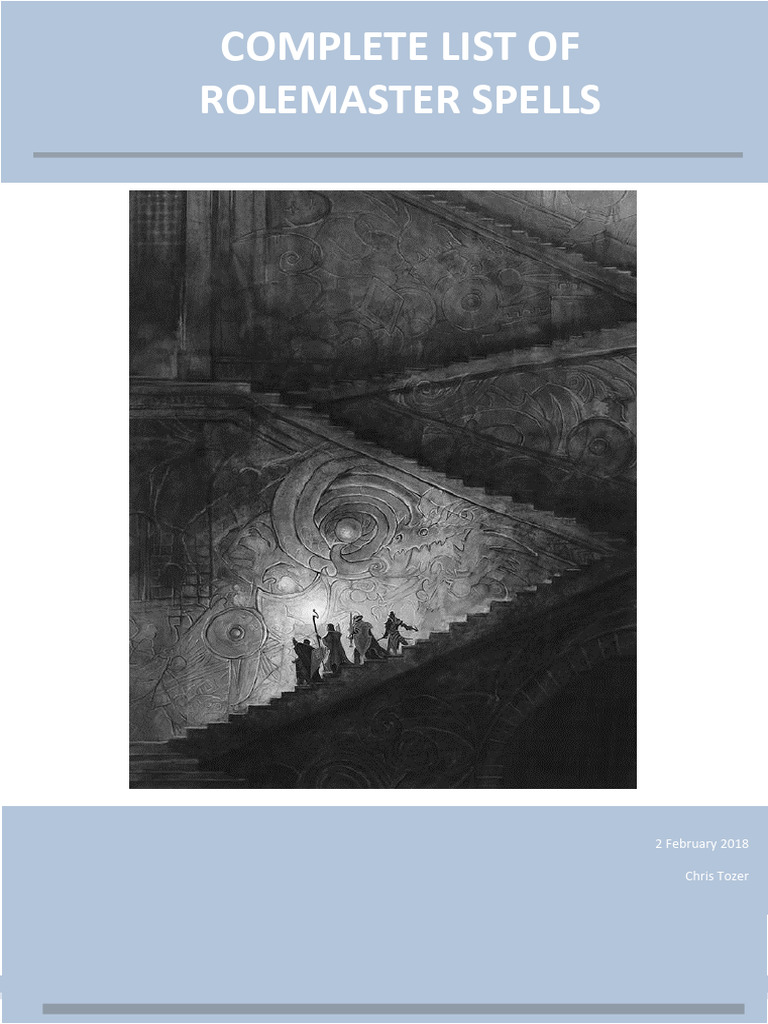 All RoleMaster Spell Lists - Feb 2018 | PDF