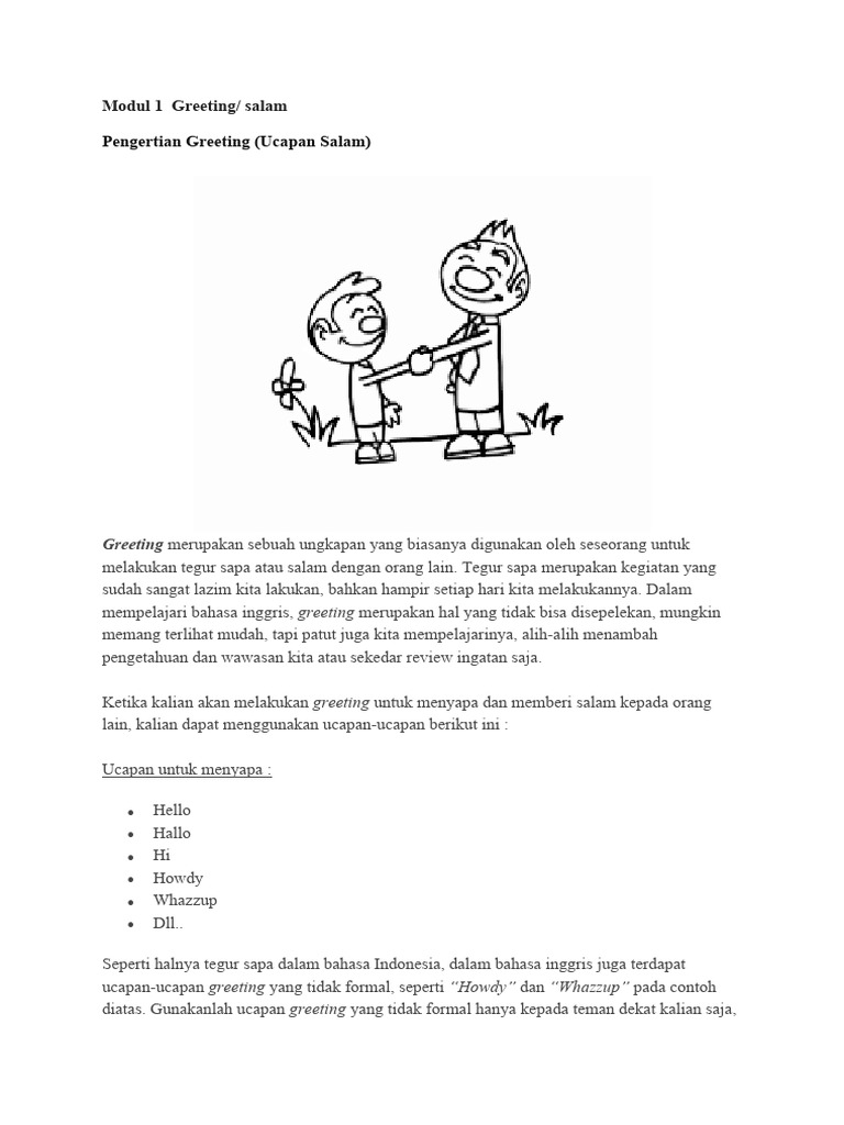 Pengertian dan Macam-Macam Greeting | PDF | Gaya Hidup