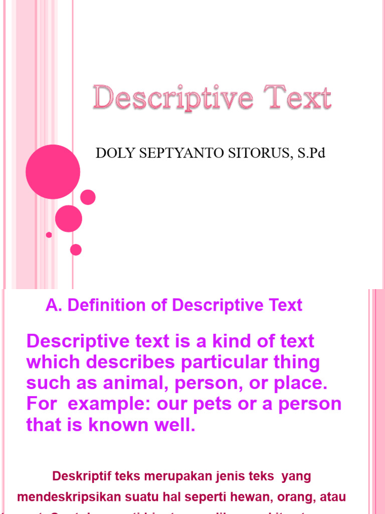 Descriptive Text | PDF | Language Mechanics | Grammar