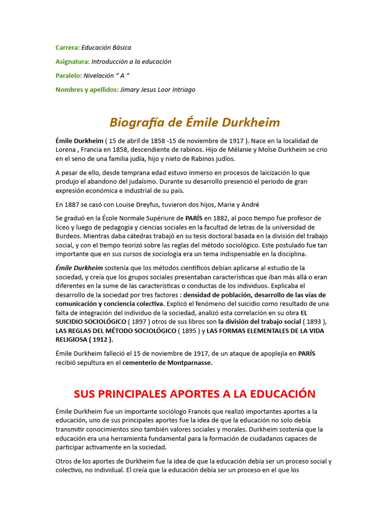 Émile Durkheim | PDF