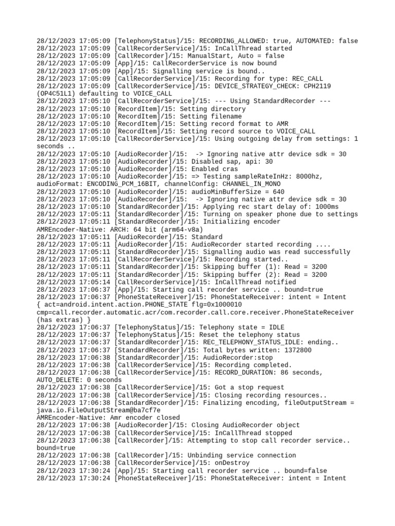 CallRecord Log | PDF | Telephone Call | Information And Communications Technology