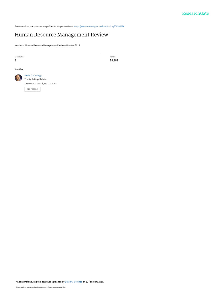 Human Resource Management Review | PDF | Human Capital | Talent Management