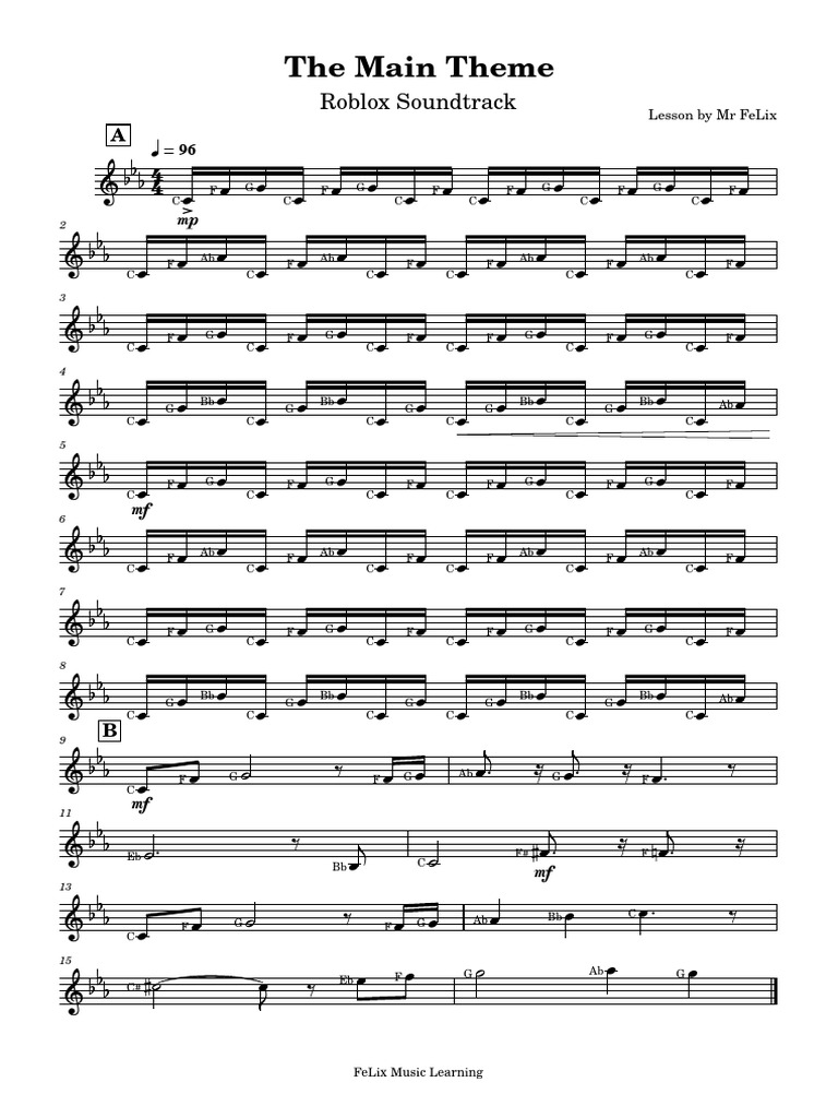 The Main Theme - Roblox Soundtrack | PDF