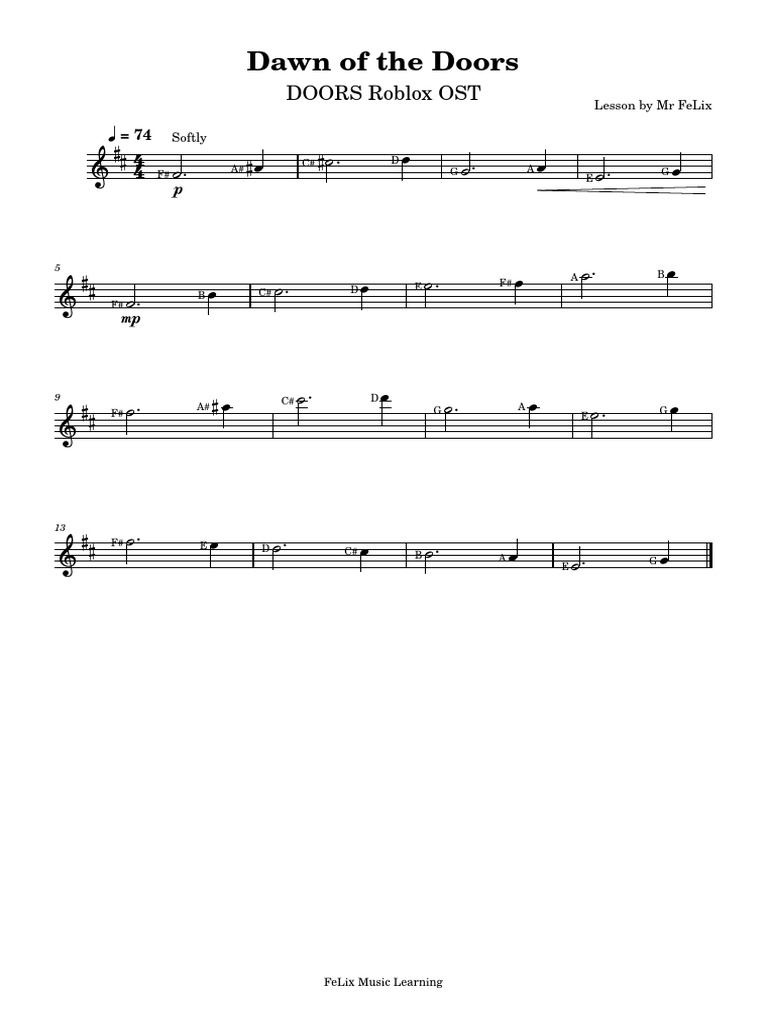 Dawn of the Doors Piano Sheet Music | PDF