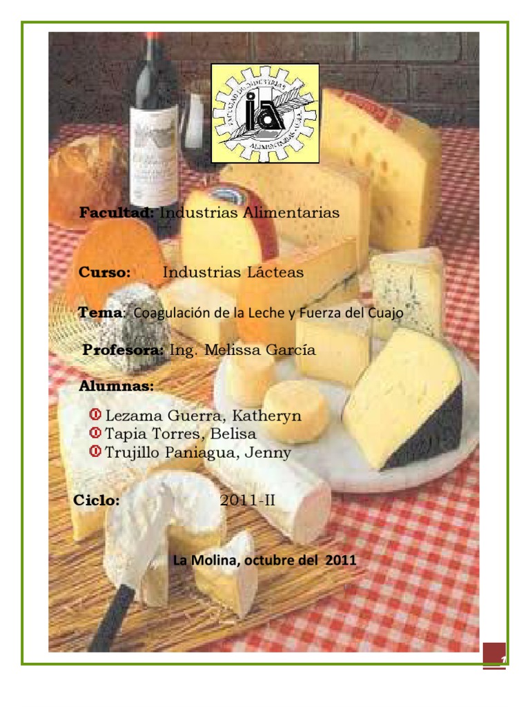 Coagulacion de La Leche y Fuerza Del Cuajo | Leche | Productos lácteos
