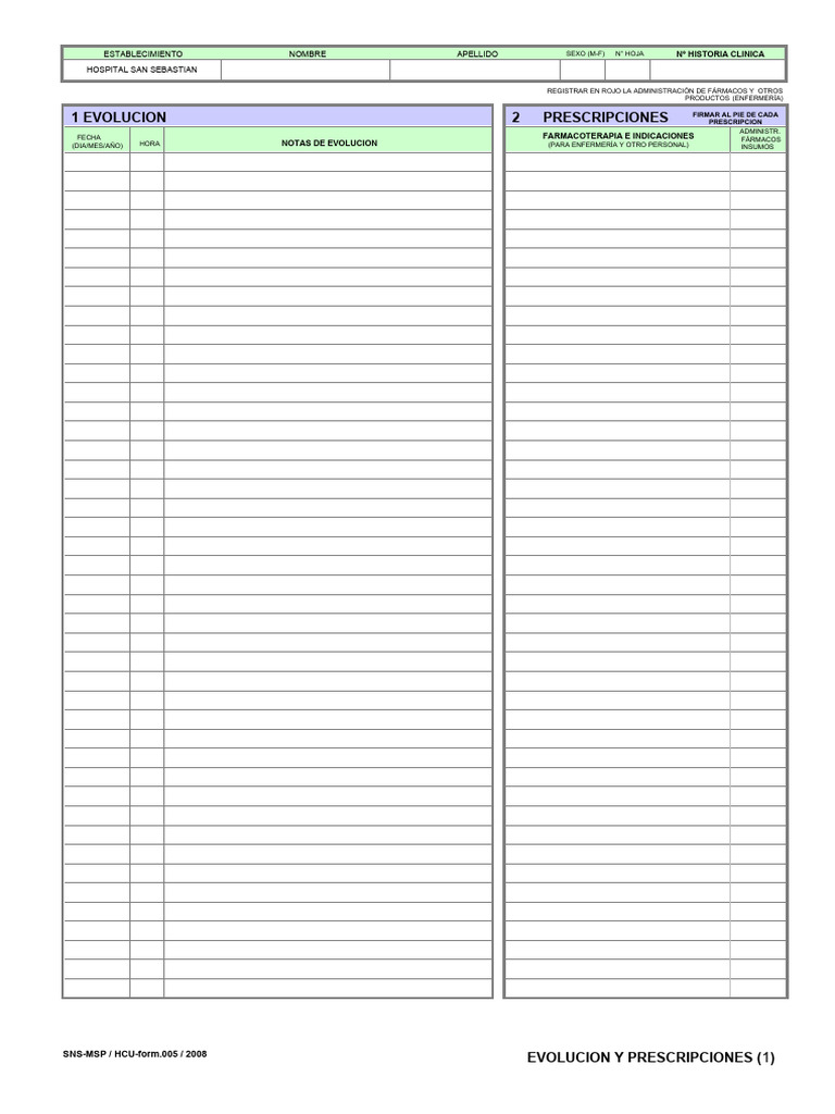 Formulario 005 MSP Ecuador | PDF