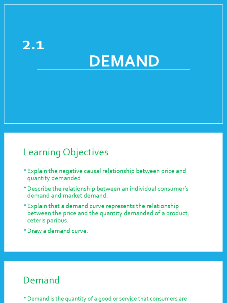 2.1 Demand | PDF | Demand | Demand Curve