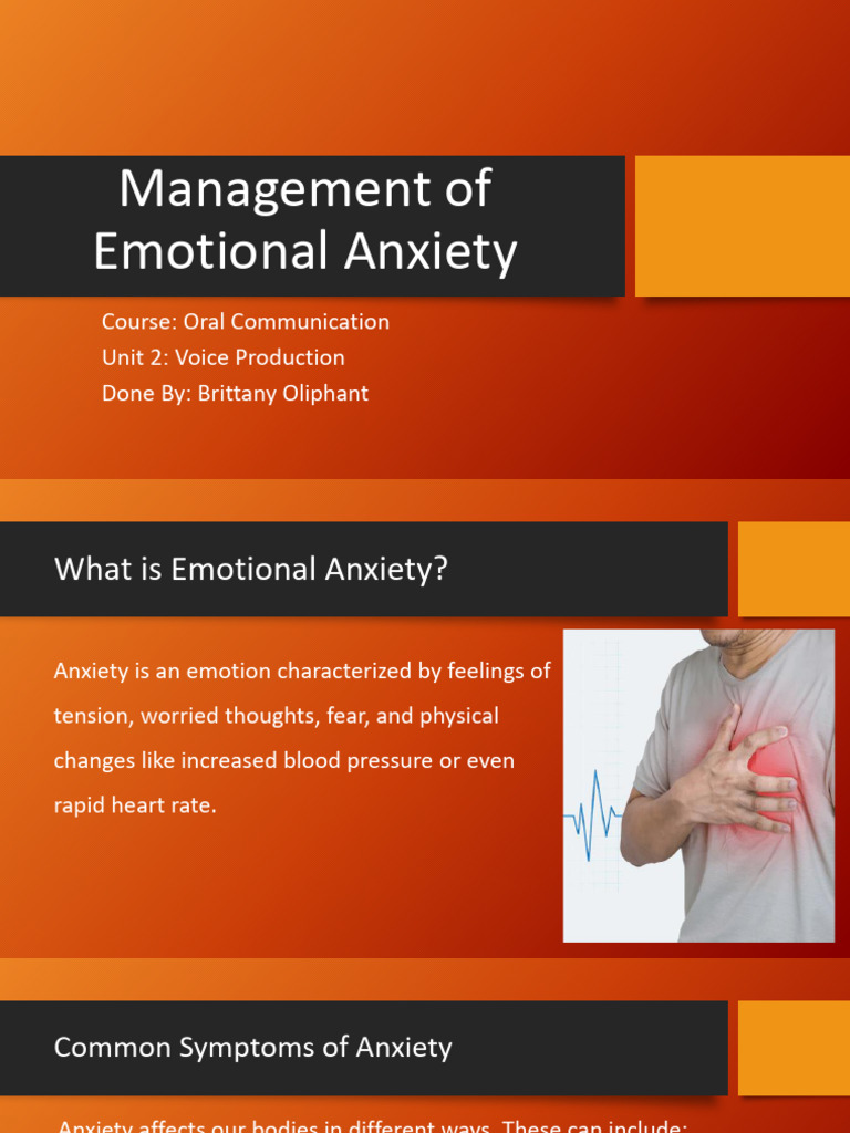 Management of Emotional Anxiety | PDF